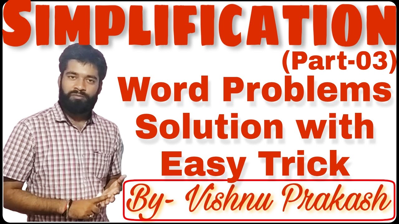 Math Video-14||Simplification:Word Problem Based Questions With Easy Trick Part-1||By-Vishnu ...