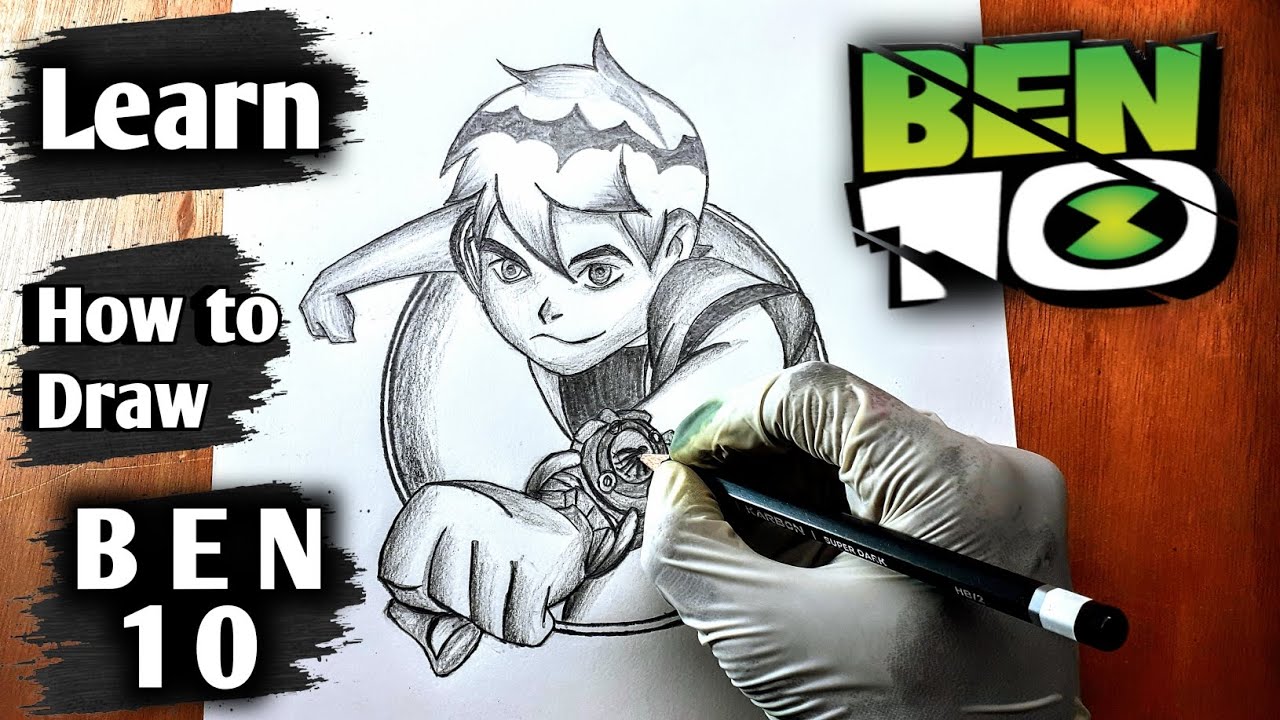 BEN 10 Drawing - Learn How to Draw | Cartoon Character Drawing #ben10 # ...