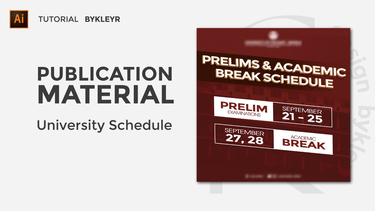 PUBMAT University Schedule Poster Design Tutorial | BYKLEYR - YouTube