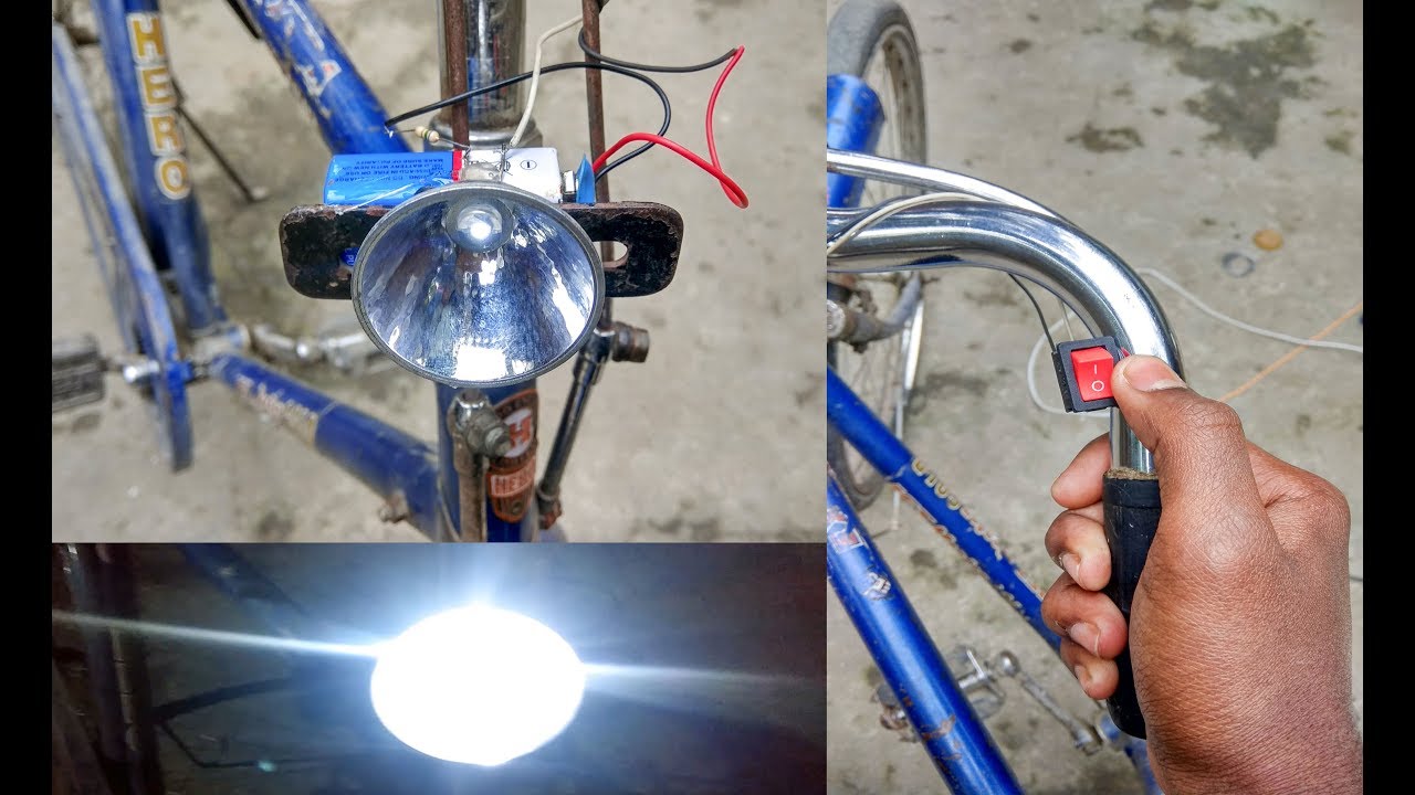 how to make headlight for cycle at home - YouTube