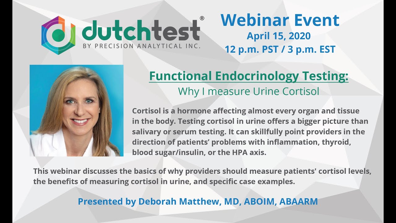 Functional Endocrinology Testing: Why I Measure Urine Cortisol - YouTube