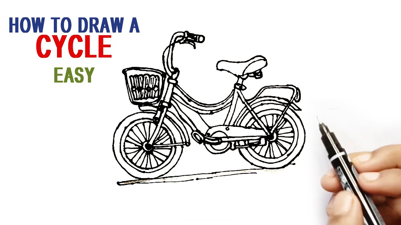 Draw a Bicycle with a Basket - Easy Step-by-Step Tutorial - YouTube