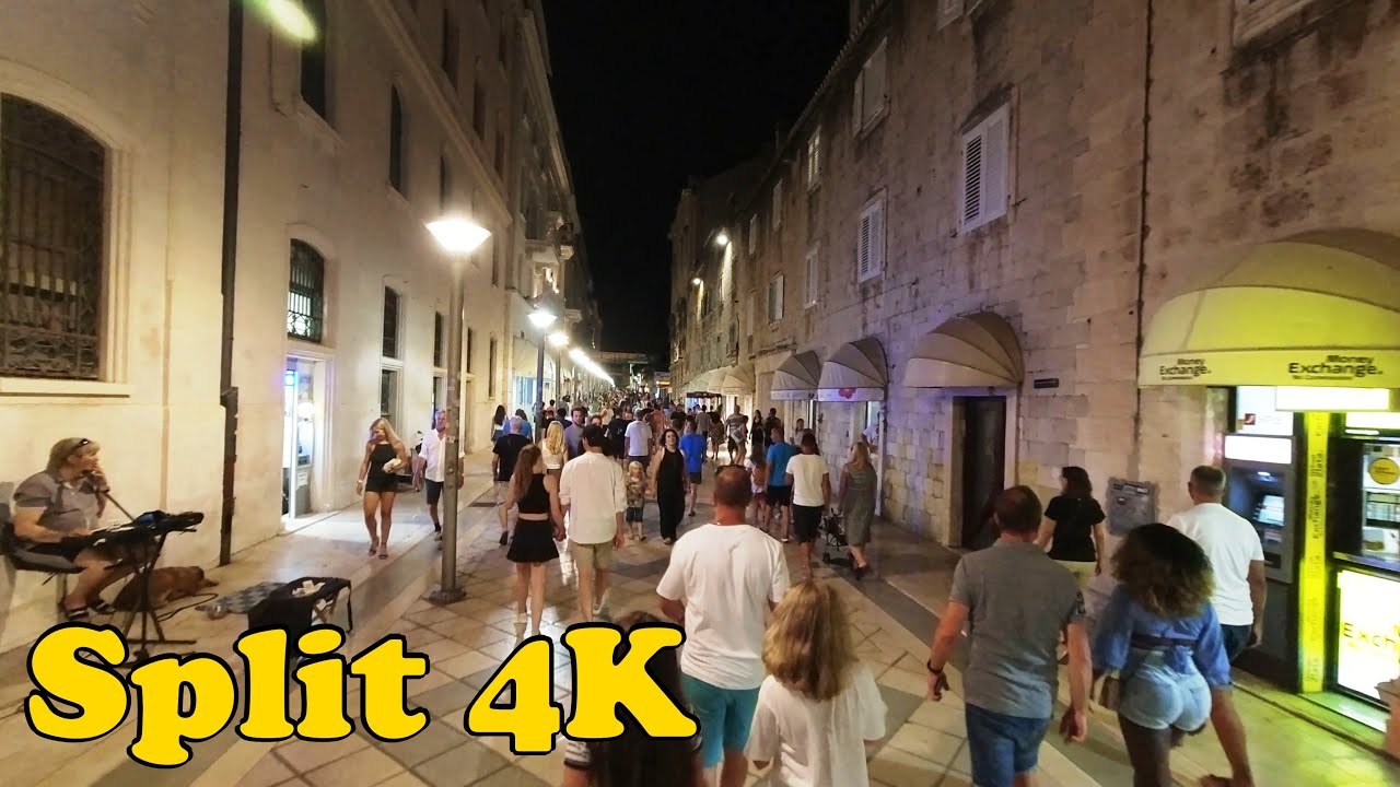 Split Croatia Night Walking Tour [4K] - YouTube
