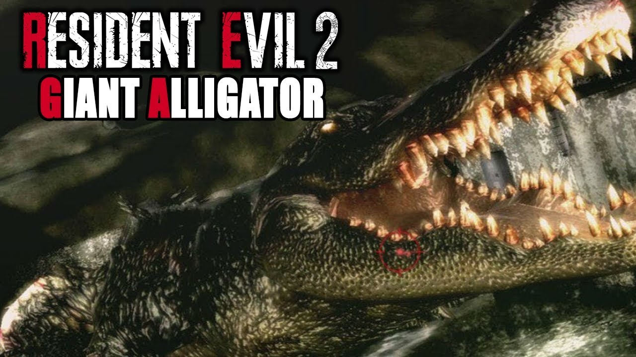 RESIDENT EVIL 2 Remake - Giant Zombie Alligator (Leon Gameplay) - YouTube