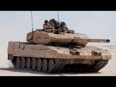 The first Leopard 2A7+ training exercises in Qatar - YouTube