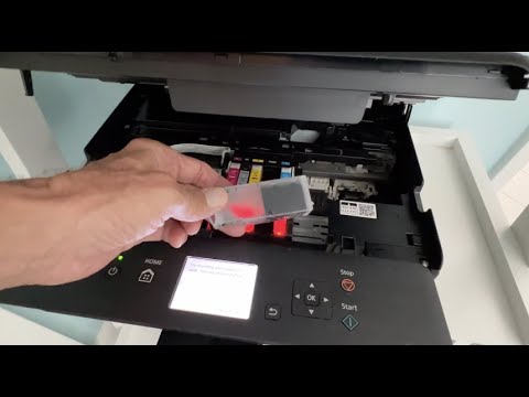 How to replace PGBK black ink Cartridge on Canon TS5020 Pixma printer ...