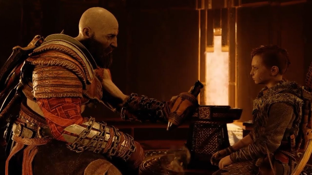 God of War Kratos and Atreus Drink Wine Scene - YouTube