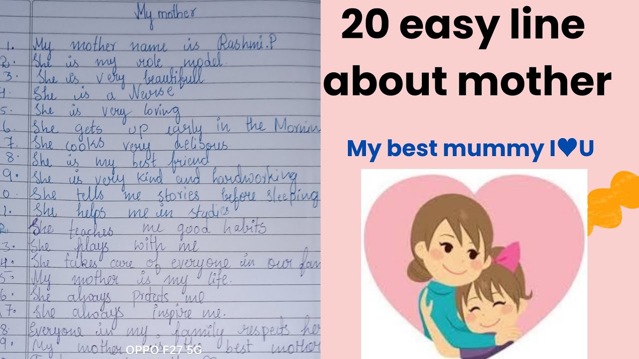 how to write essay on mother 20 lines easy and meaningful|| I love you ...