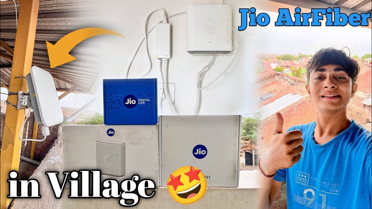 Finally Jio AirFiber लग गया | installation Jio AirFiber in village 🤩 ...
