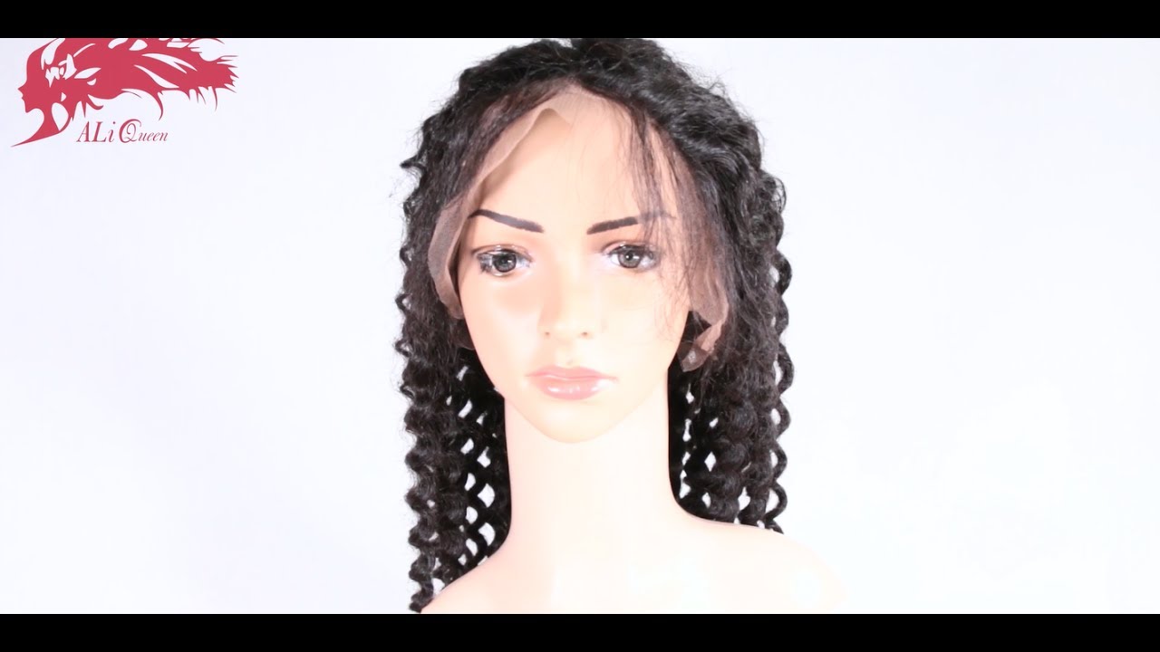 Ali Queen 100% Human Hair Deep Wave Lace Frontal Wigs Video Review ...