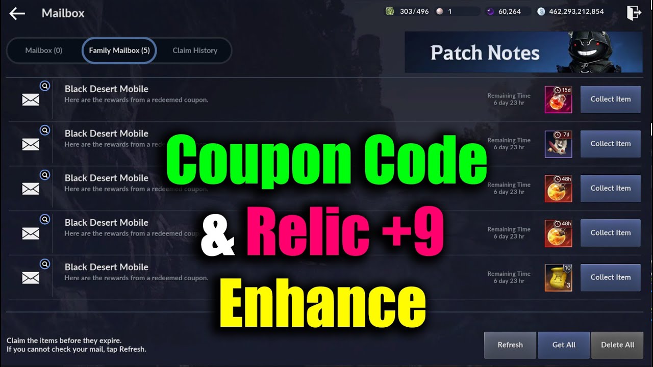 Black Desert Mobile Coupon Code & Relic +9 Enhance - YouTube