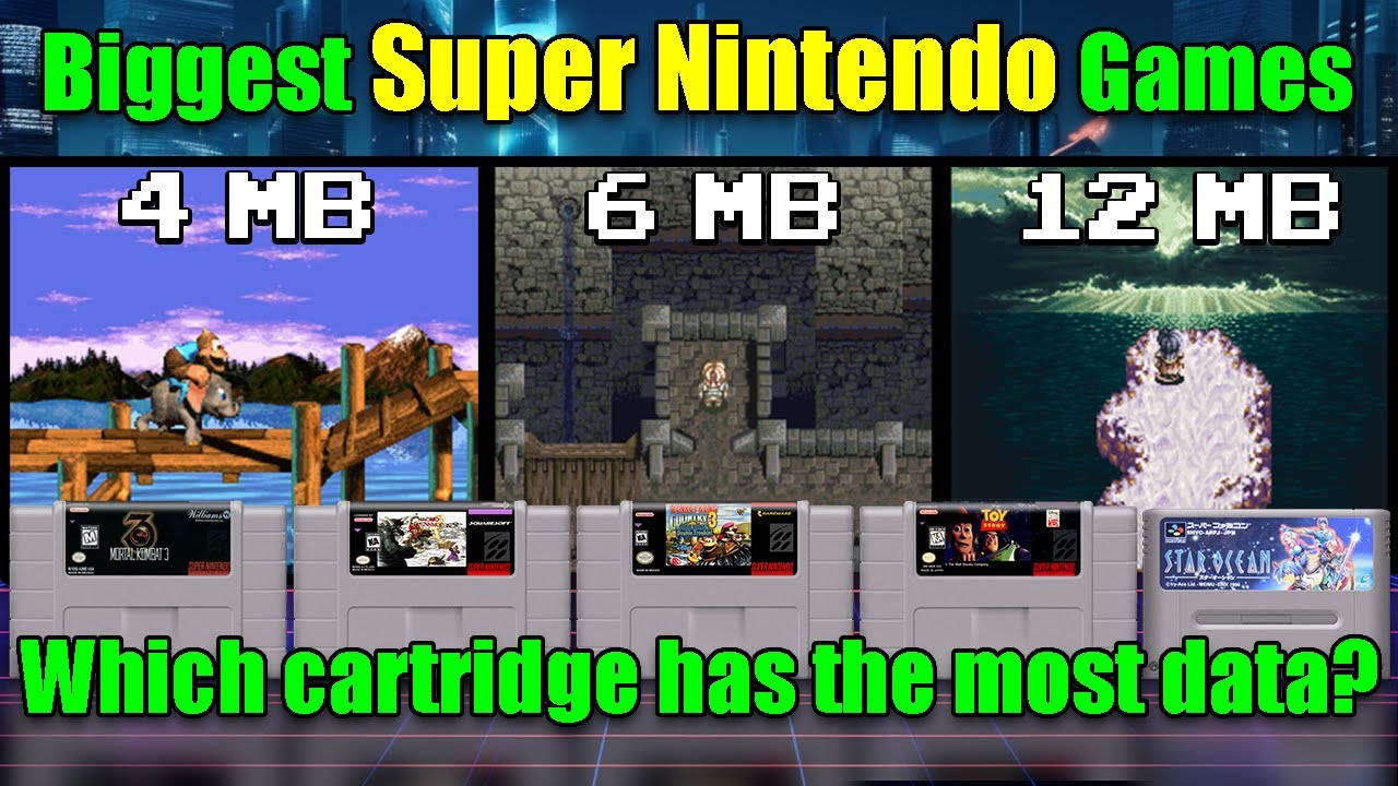 Largest Super Nintendo Games - Top 25 (File Size Comparison) - YouTube