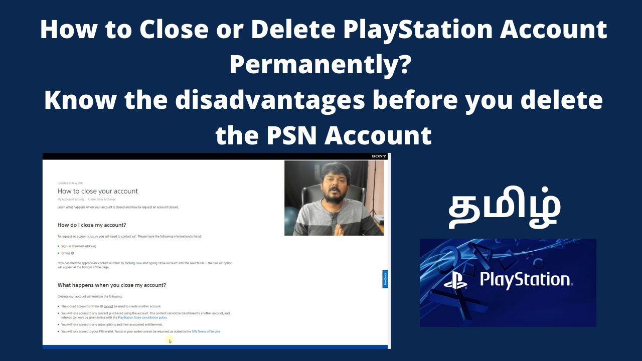 தமிழ் : How to Close or Delete PlayStation Account Permanently? What ...