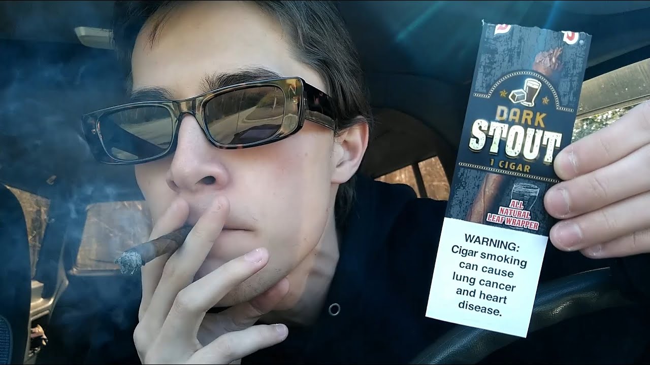 Smoking a Backwoods Dark Stout Cigarillo - Review - YouTube