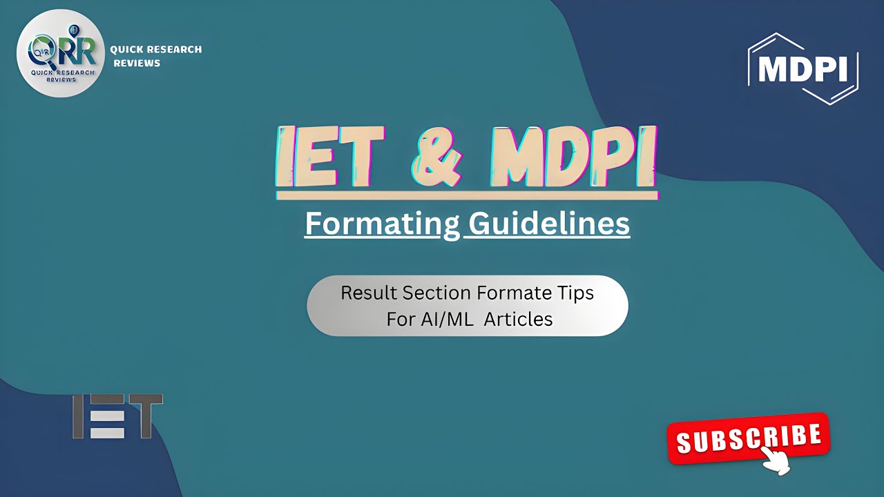 Results Section Formatting of AI/ML Papers | IET vs MDPI Guide - YouTube