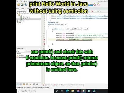 print Hello World in Java without using Semicolon #shorts | Elangovan ...