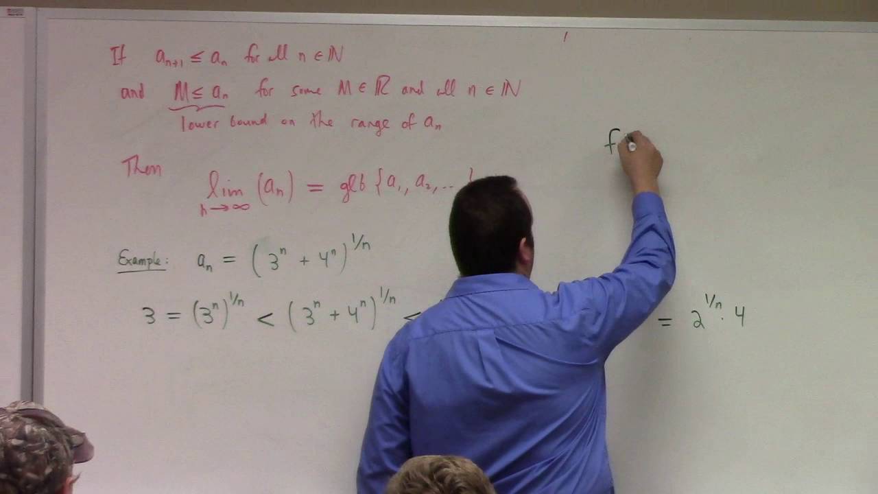 Calculus II: L19, bounded monotonic theorem, Lhop rule, 9-30-16 - YouTube