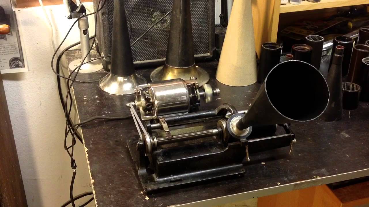 edison Electric cylinder phonograph / test 1 - YouTube