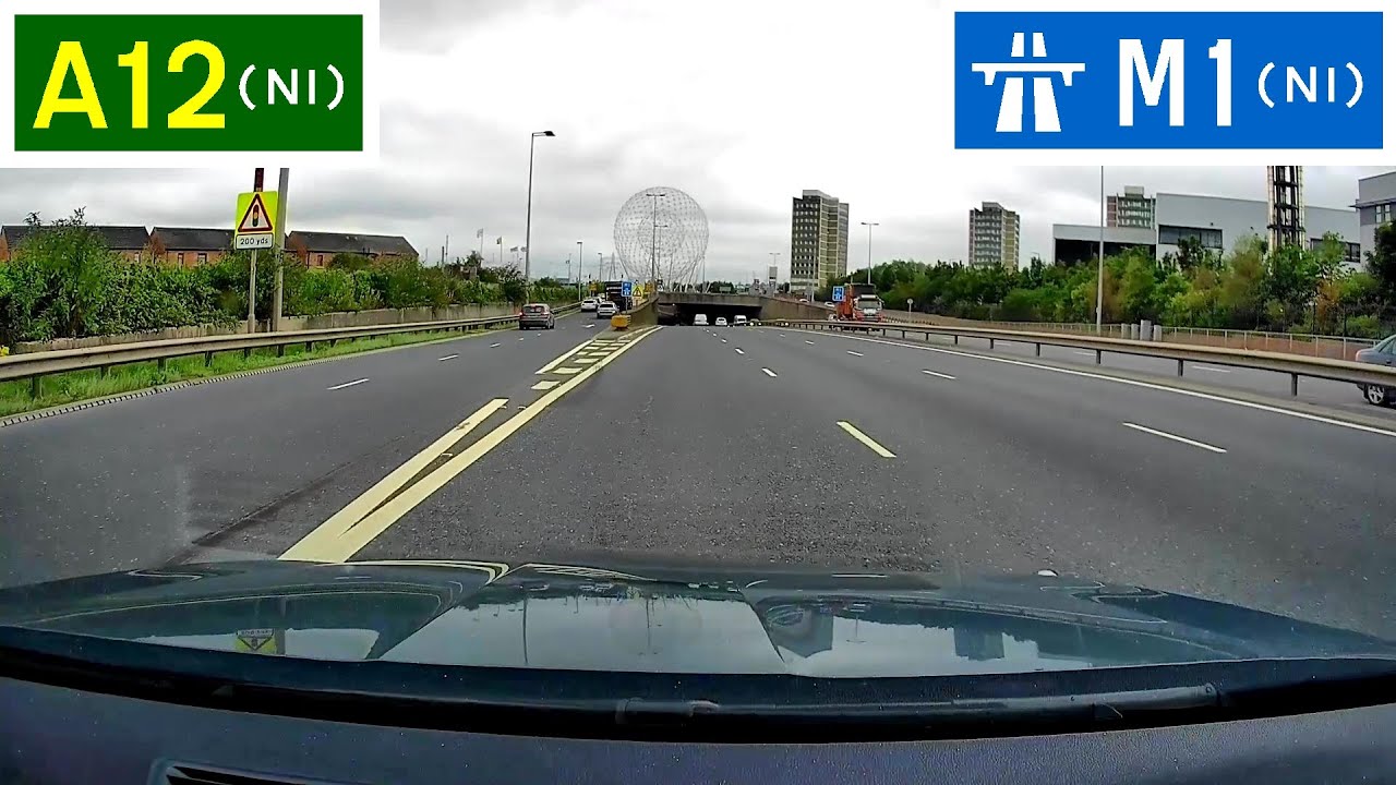 A12 & M1 Motorway (Northern Ireland) - Divis Road, Belfast to M1 J2 ...