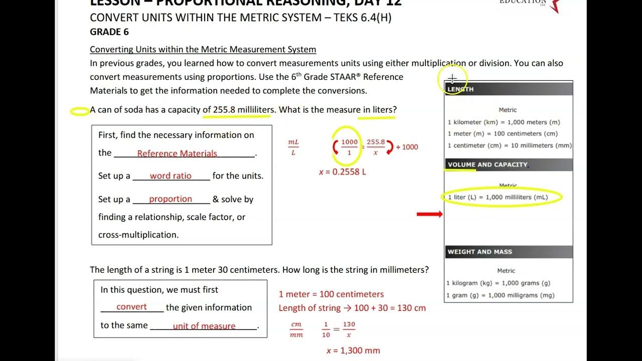 6th U4 Day 12 Convert Units within Metric System - YouTube