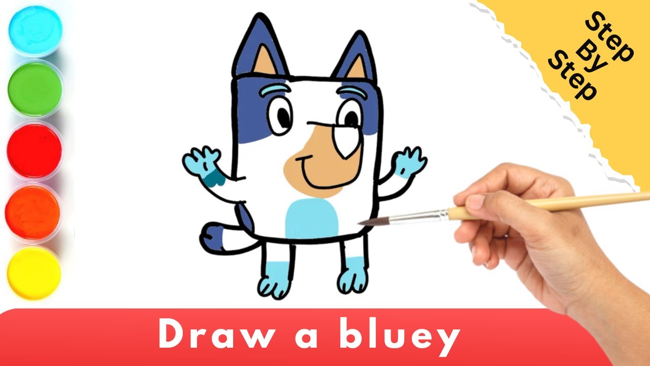 Baby Bluey Drawing, Painting and Colouring For Kids and Toddlers_ Kids ...