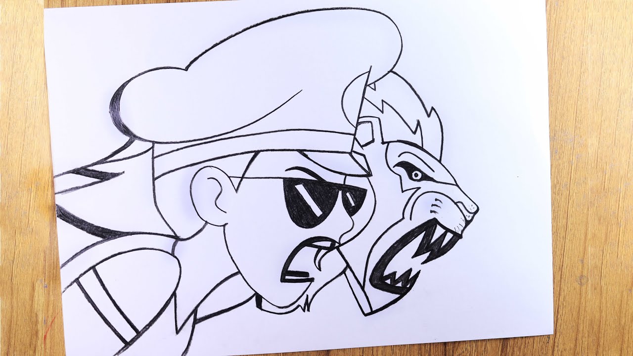 How to draw Little Singham with Lion | Pencil sketch drawing Little ...