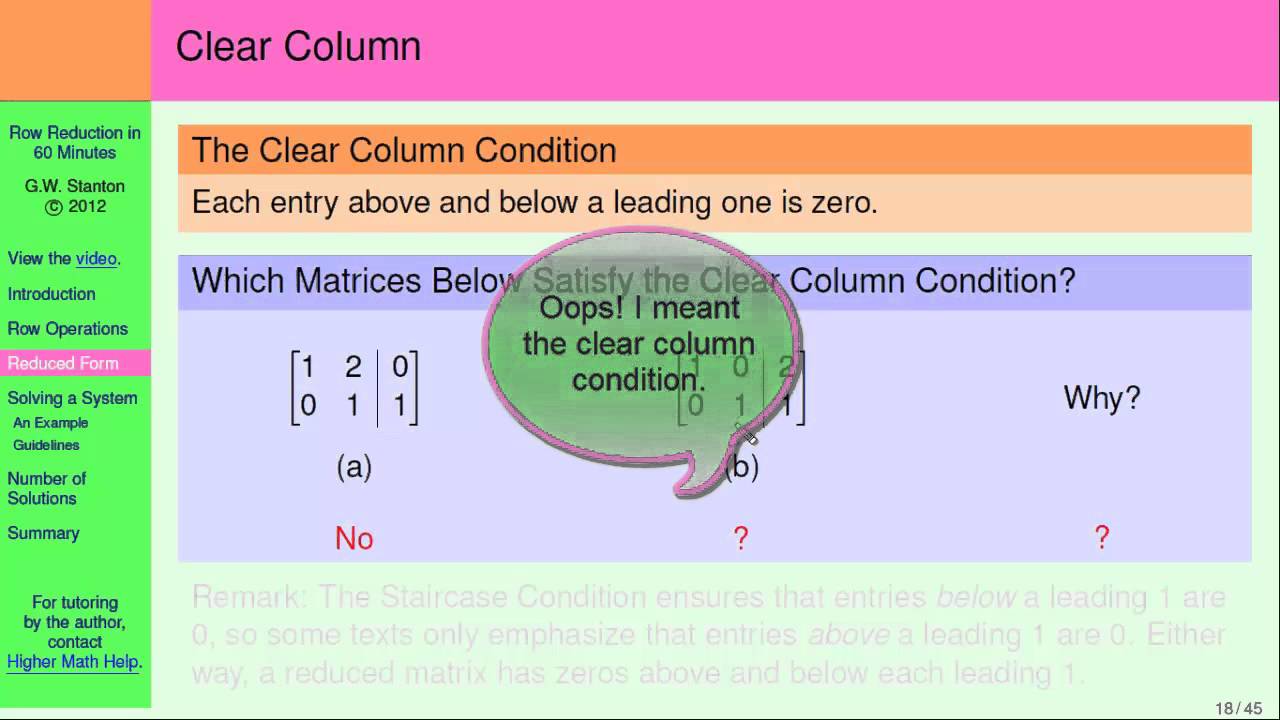 How to Use Matrices to Solve Systems of Linear Equations-Reduced Form ...