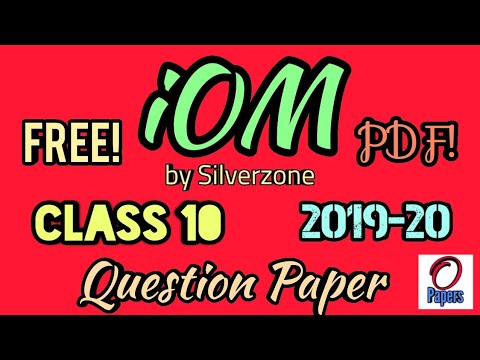 iOM Class 10 2019-20 Question Paper PDF (link in description)! - YouTube