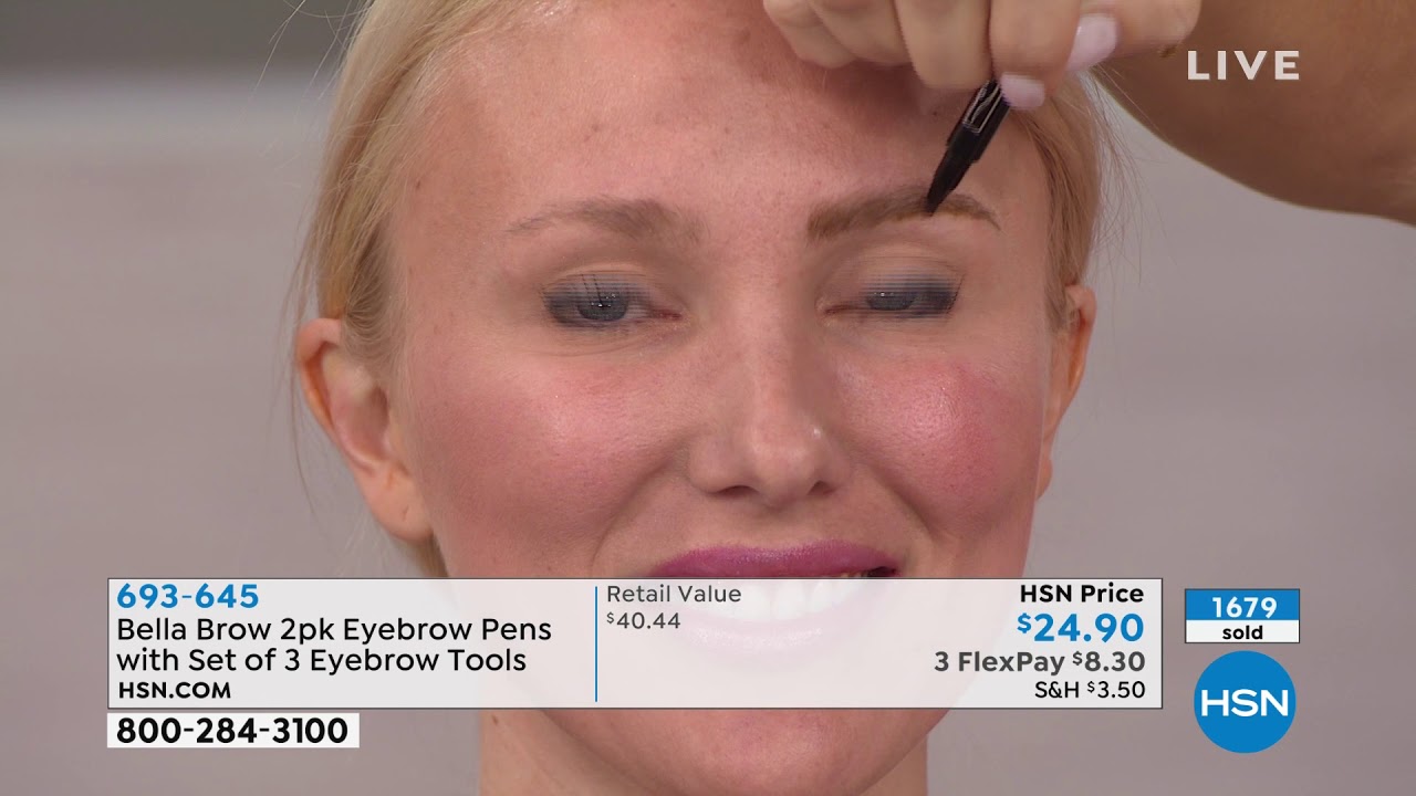 Bella Brow 2pack Eyebrow Pens with Set of 3 Eyebrow Tools - YouTube