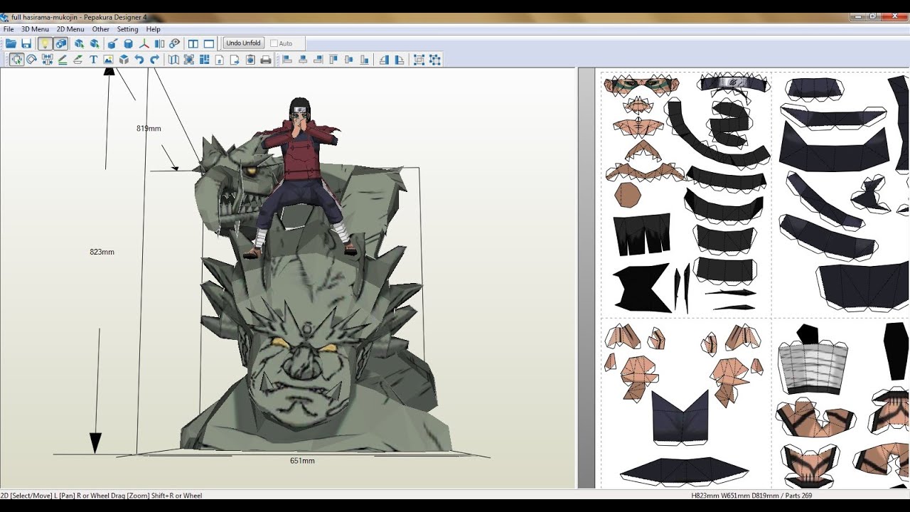 Papercraft Hasirama Senju Mokujin - Naruto - YouTube