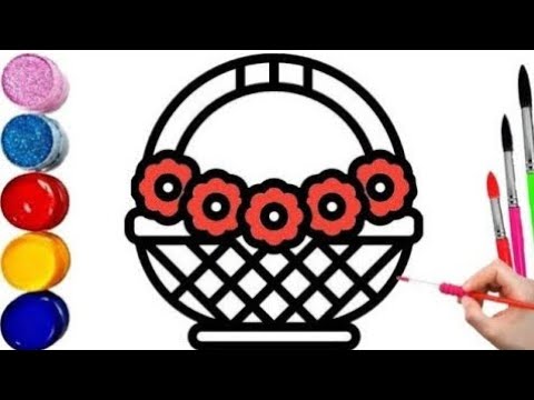 Bolalar uchun gul savat rasmini chizish mumkin / How to draw a flower ...