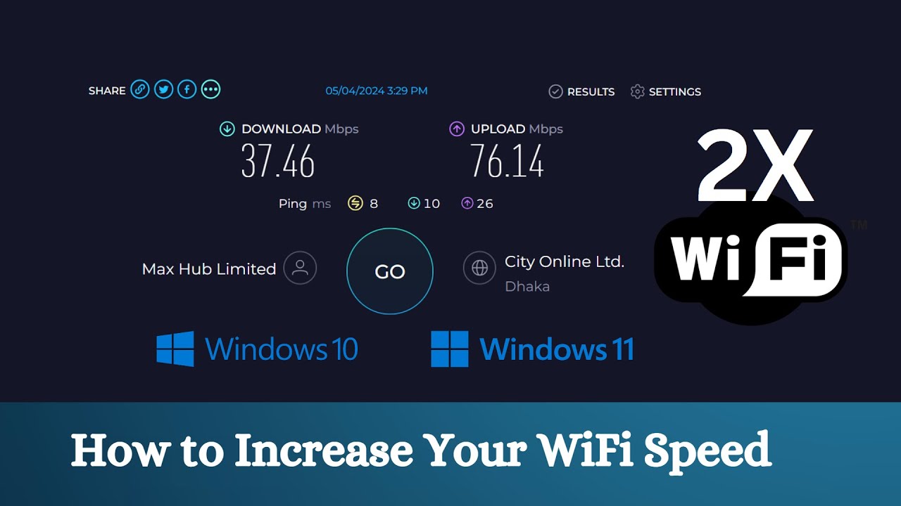100% Working!!!! How to Increase Your Laptop WiFi Speed 2X || Windows ...