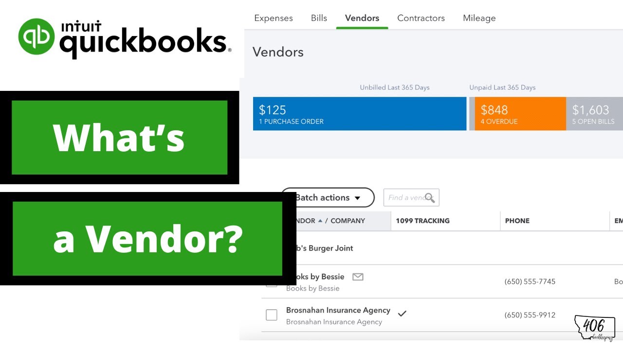What Is Considered a Vendor in QuickBooks Online (with Examples) - YouTube