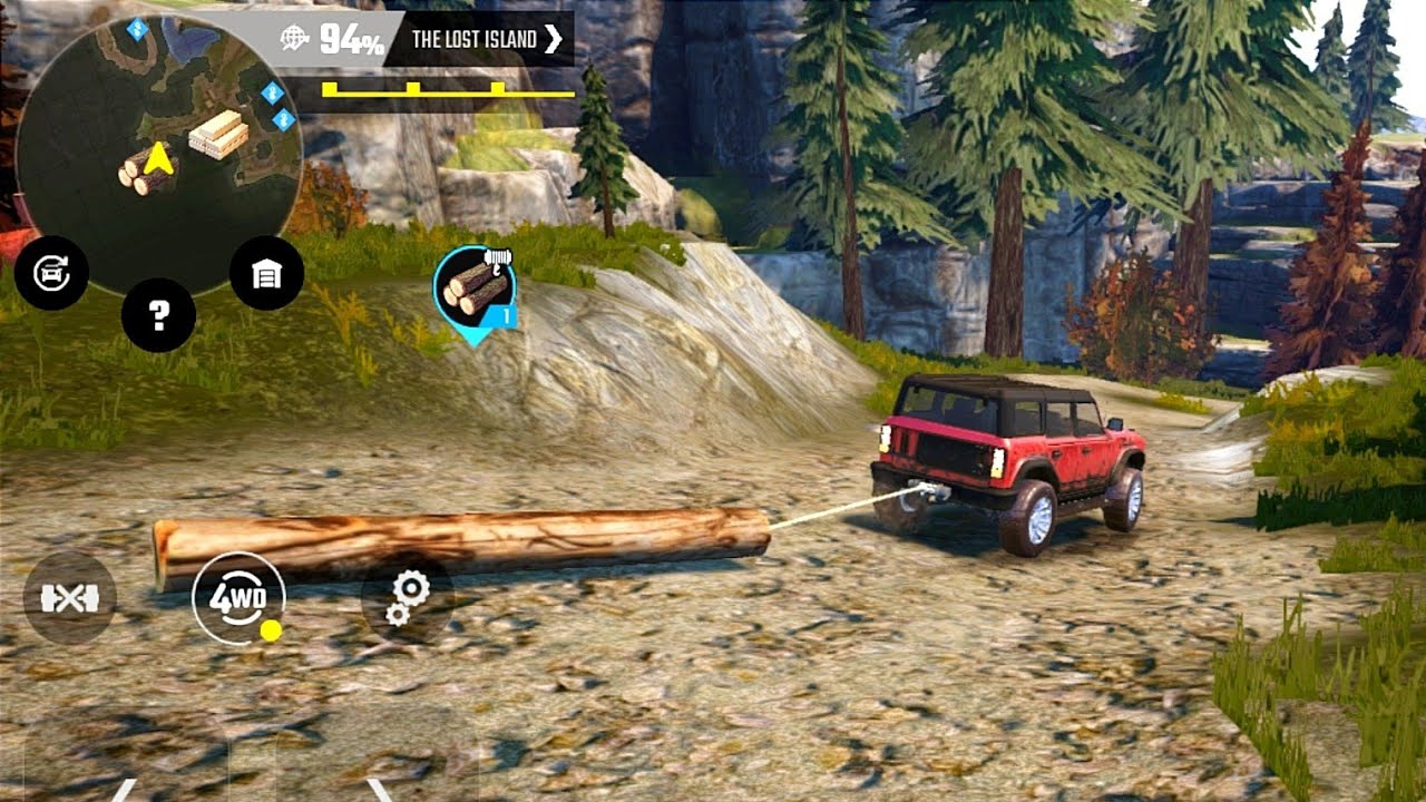 Log Mining By Pulling Trees By Car | Off Road 4x4 Driving Simulator ...