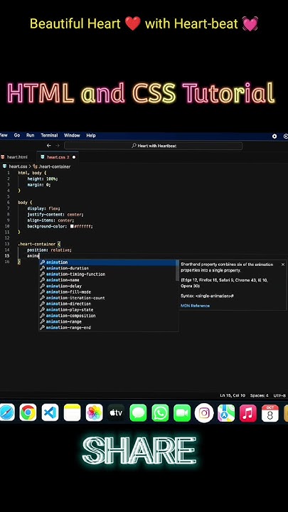 Heart With Heart Beat In Html Css And Javascript Project Html Css Javascript Shorts Youtube