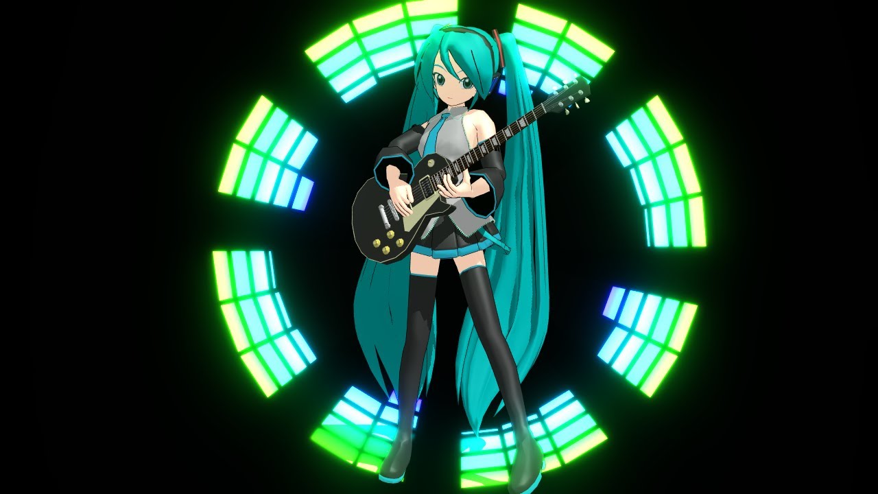 MMD動画 ロック ギター演奏もどきモーション配布 初音ミク - YouTube