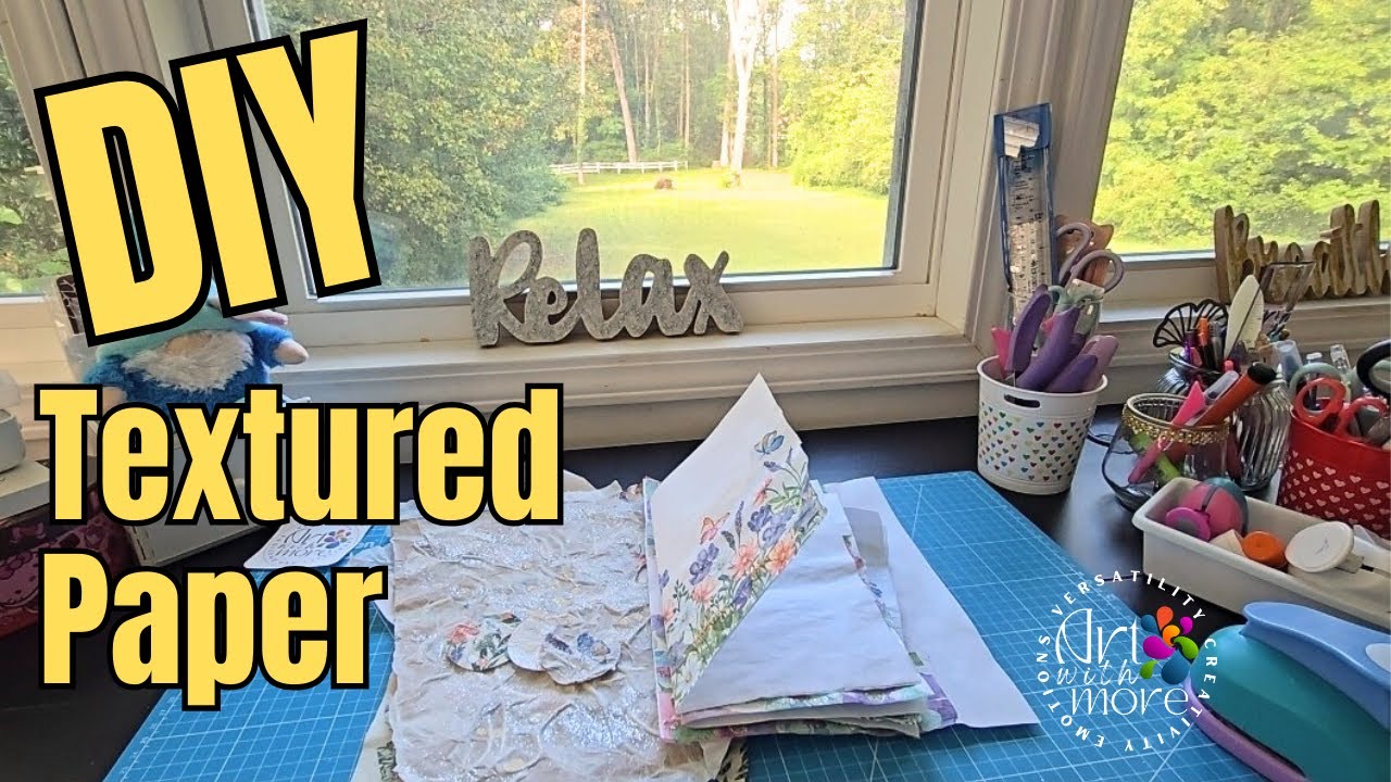 DIY Textured Paper for Journals | Easy Decoupage Technique - YouTube