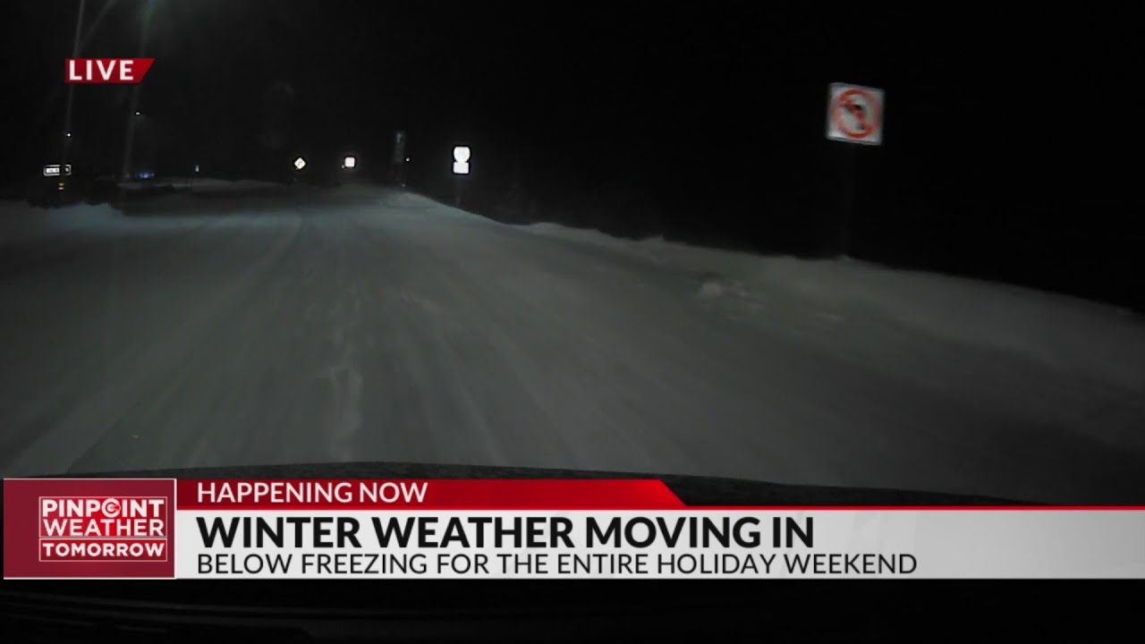 Roads already snowy, icy on Friday - YouTube