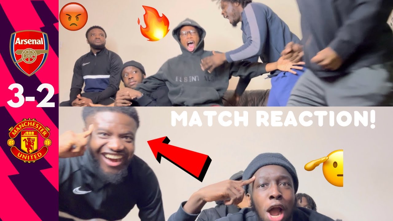 ARSENAL FANS GO CRAZY! 🤯 REACTING TO ARSENAL 3-2 MAN UTD | MATCH ...