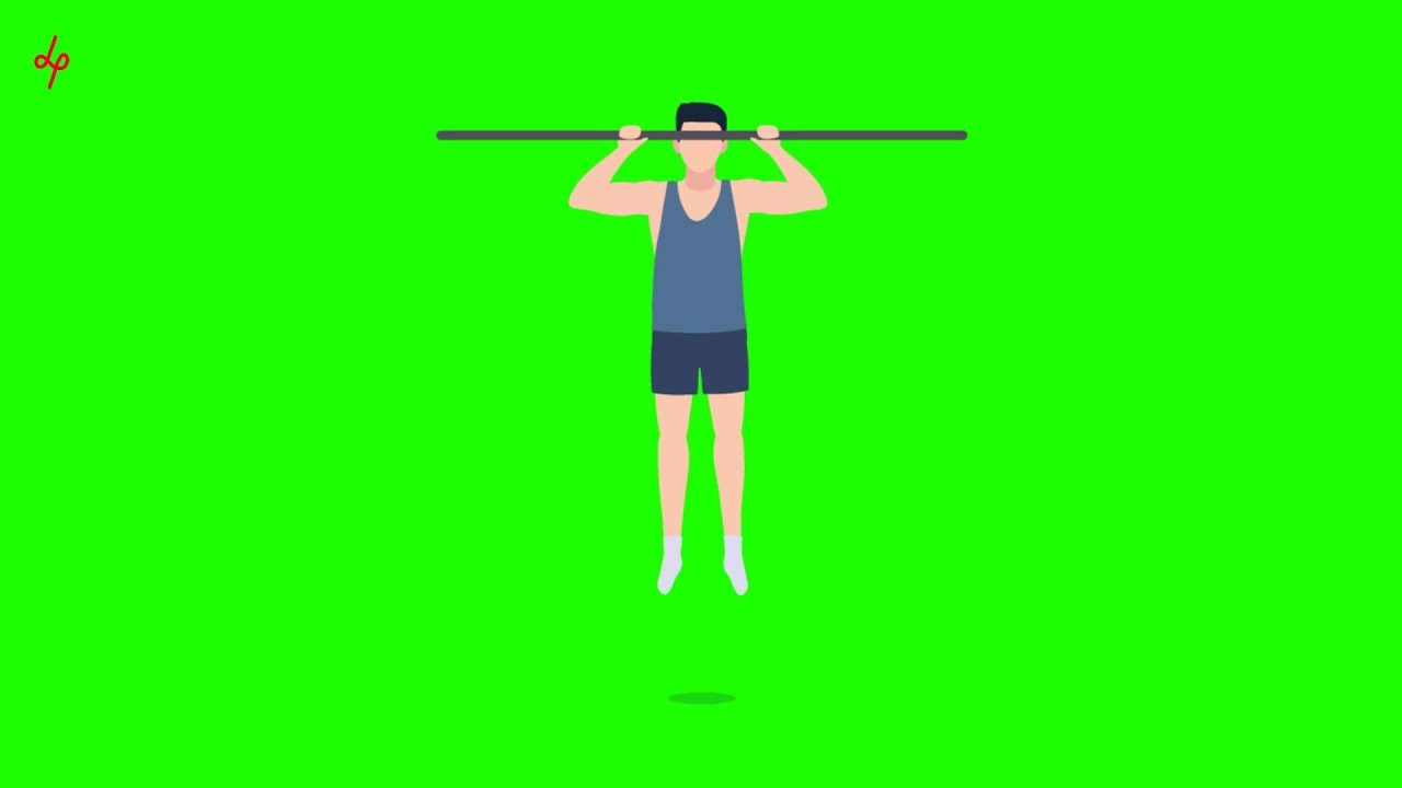 pull up green screen animation workout gym lovers exercise fitness ...