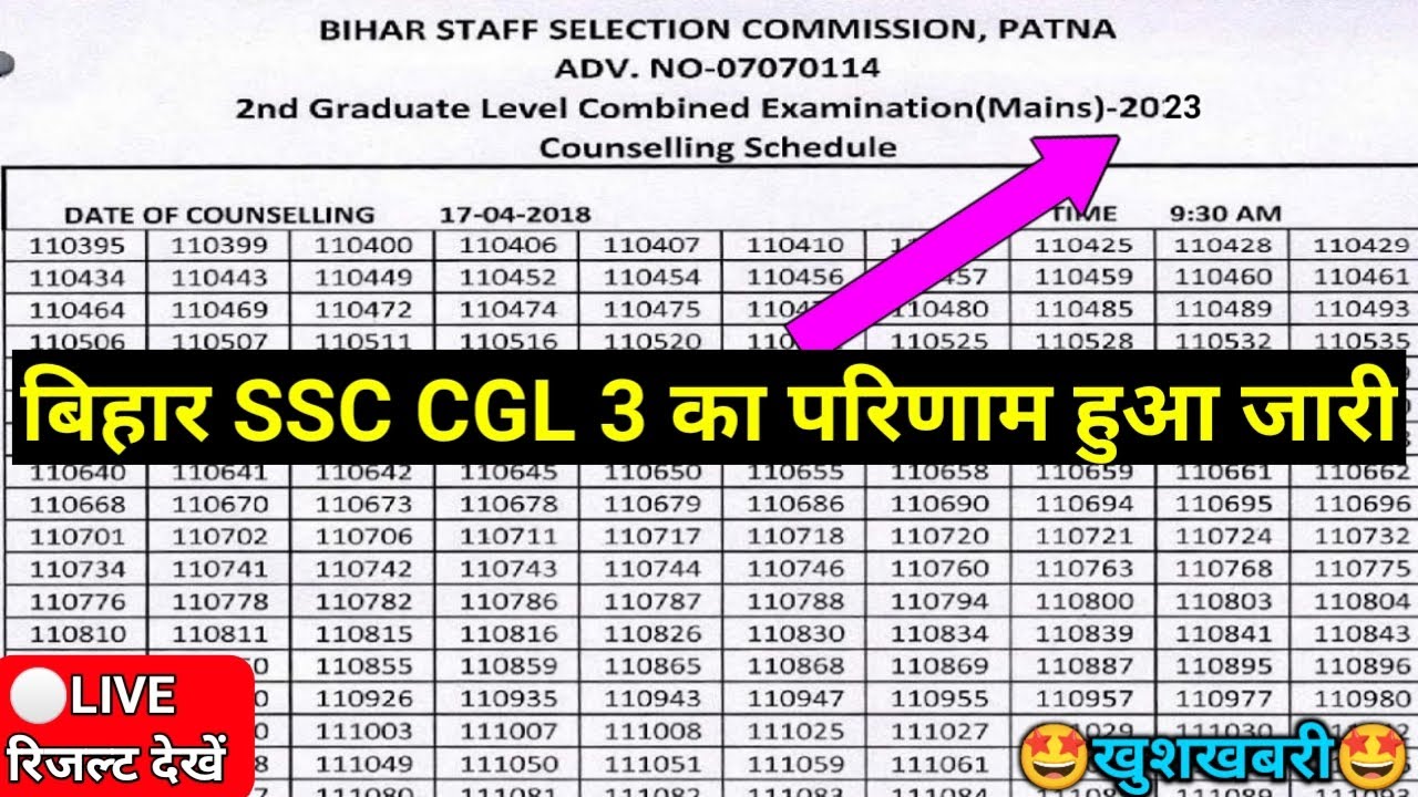 बिहार SSC CGL 3 Result 2023 |🤩खुशखबरी🤩| bssc cgl 3 result 2023 kaise ...