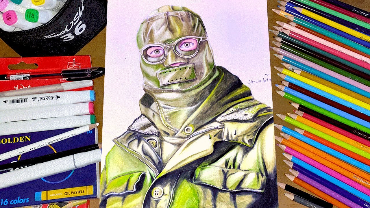 Drawing Paul Dano (Riddler) The Batman timelapse - YouTube