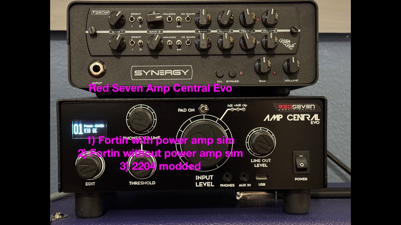 Red Seven Amp Central Evo: Preamp vs real amp comparison - YouTube