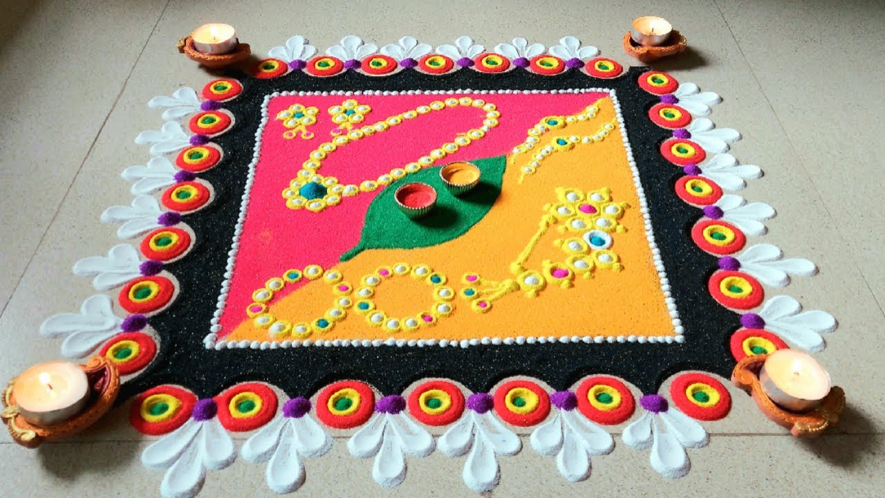 Sankranti 2022 rangoli | Haldi kunku program special rangoli design ...