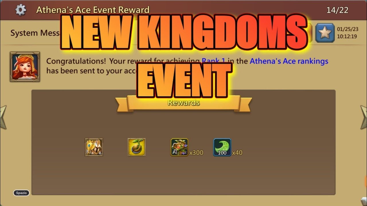 Lords Mobile - Athena Ace New event 1st place rewards - YouTube
