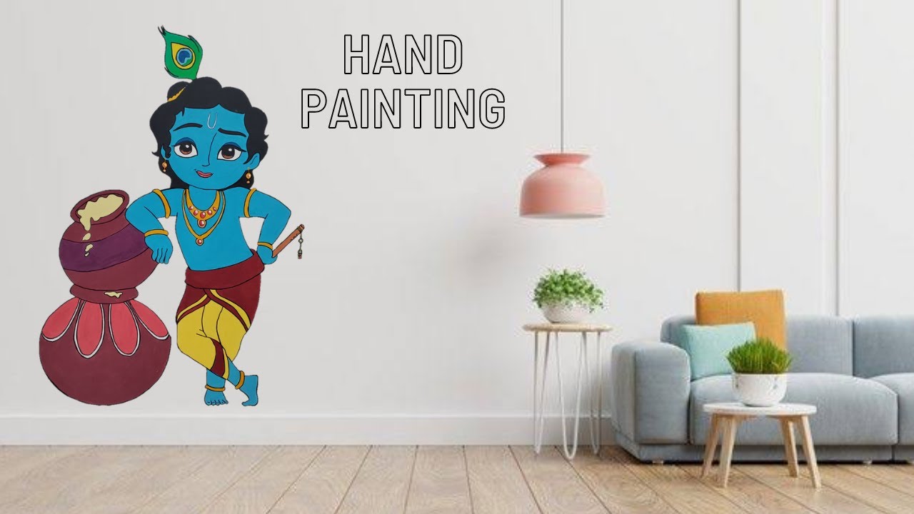 Krishna Wall painting | wall design ideas | stylish paintings ...