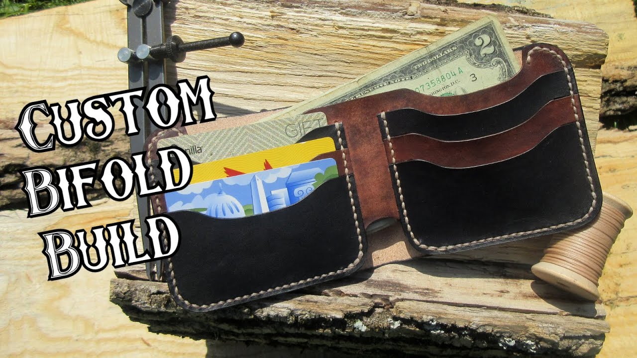 Making Custom Mens Leather Bifold Wallet - DIY Leathercraft Wallet ...