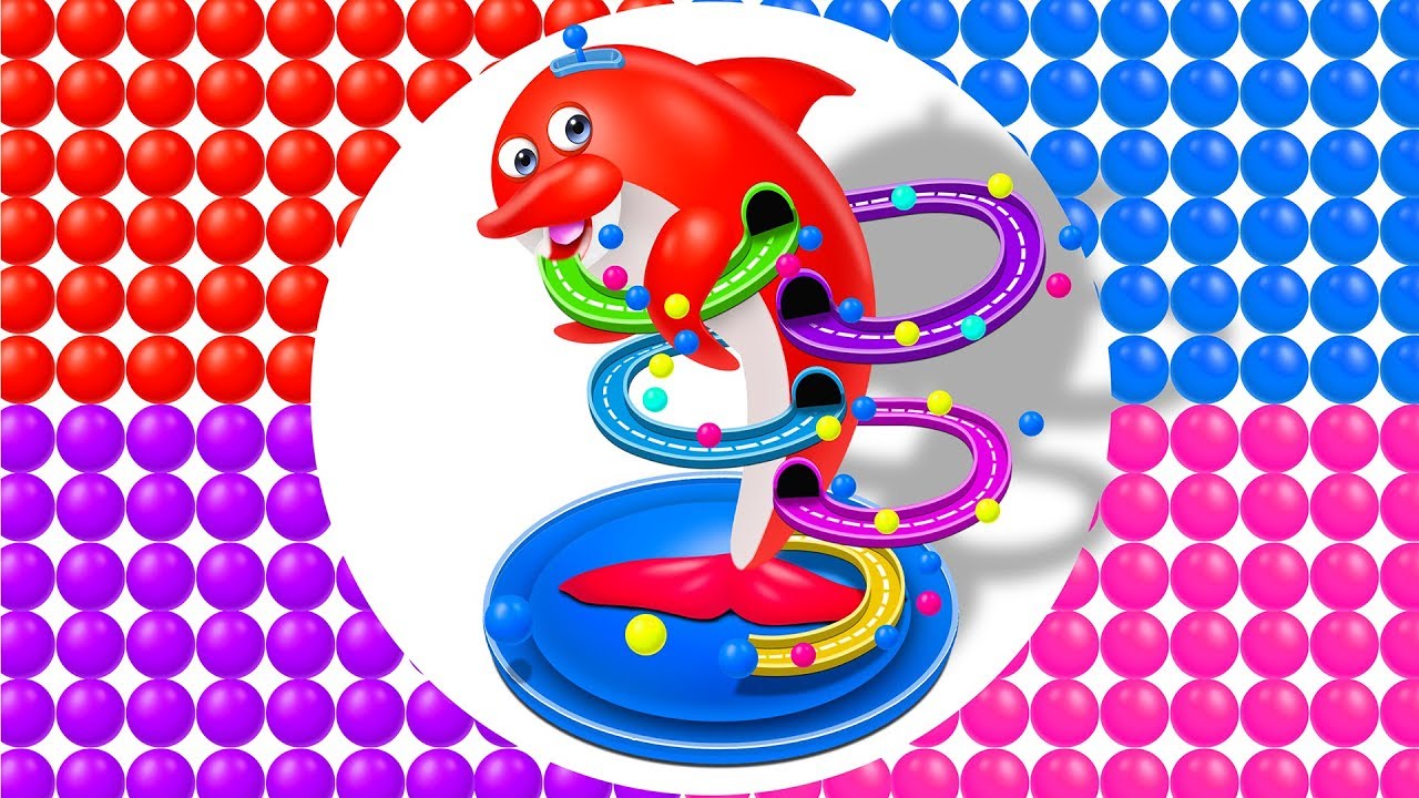 Learn colors with animals Dolphin | Rolling Color Balls | Kids Colors ...