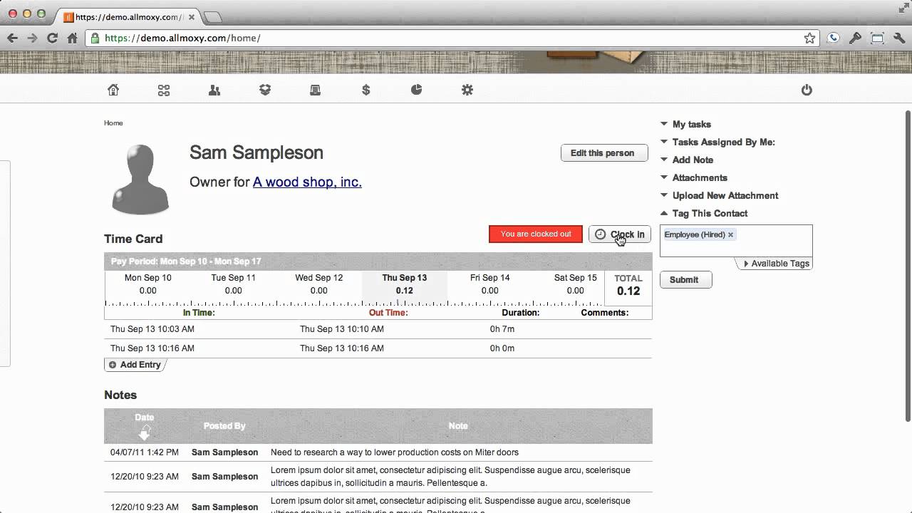 How to use time cards and process payroll in Allmoxy - YouTube