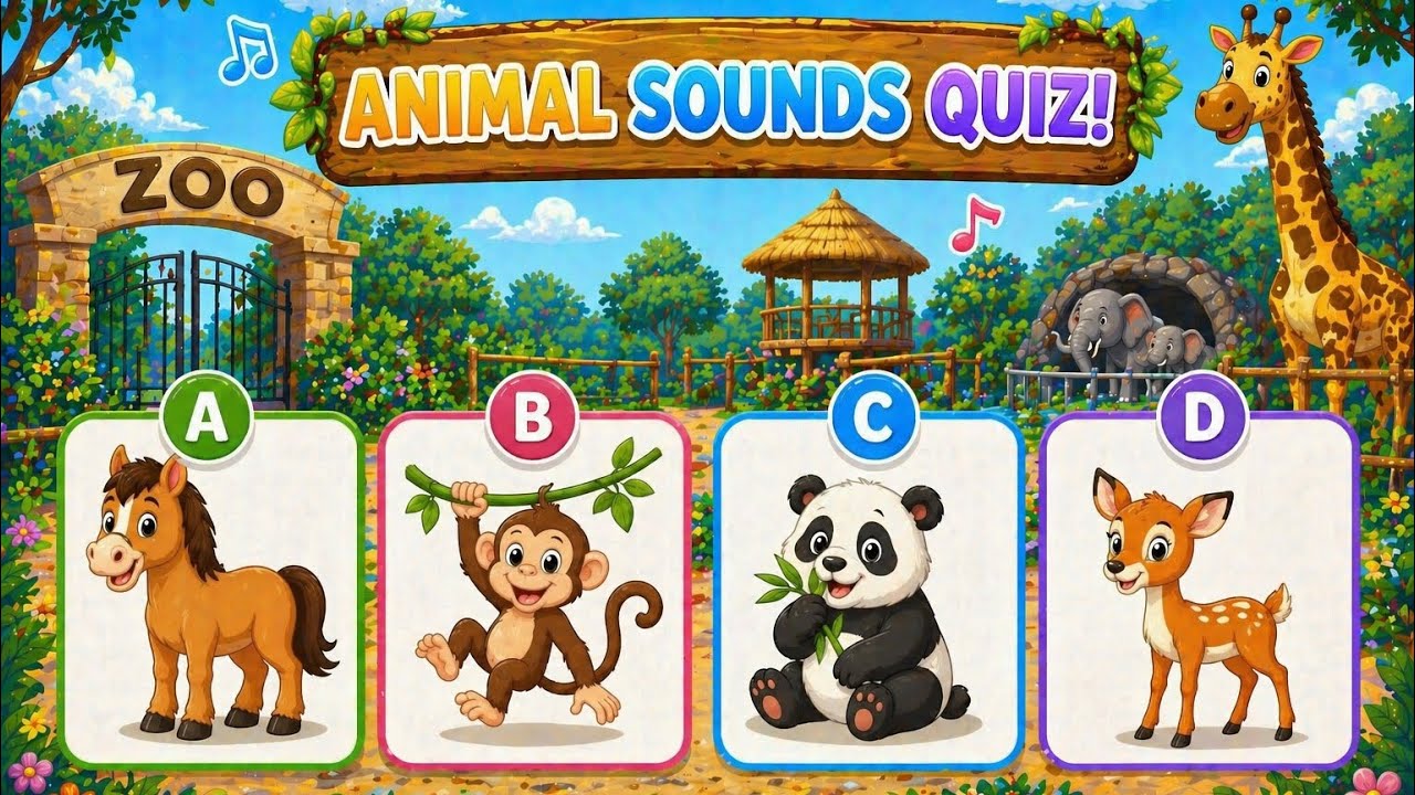 Guess the Animal Sound! Sound Quiz for Kids (Part 2) | Fun Learning ...